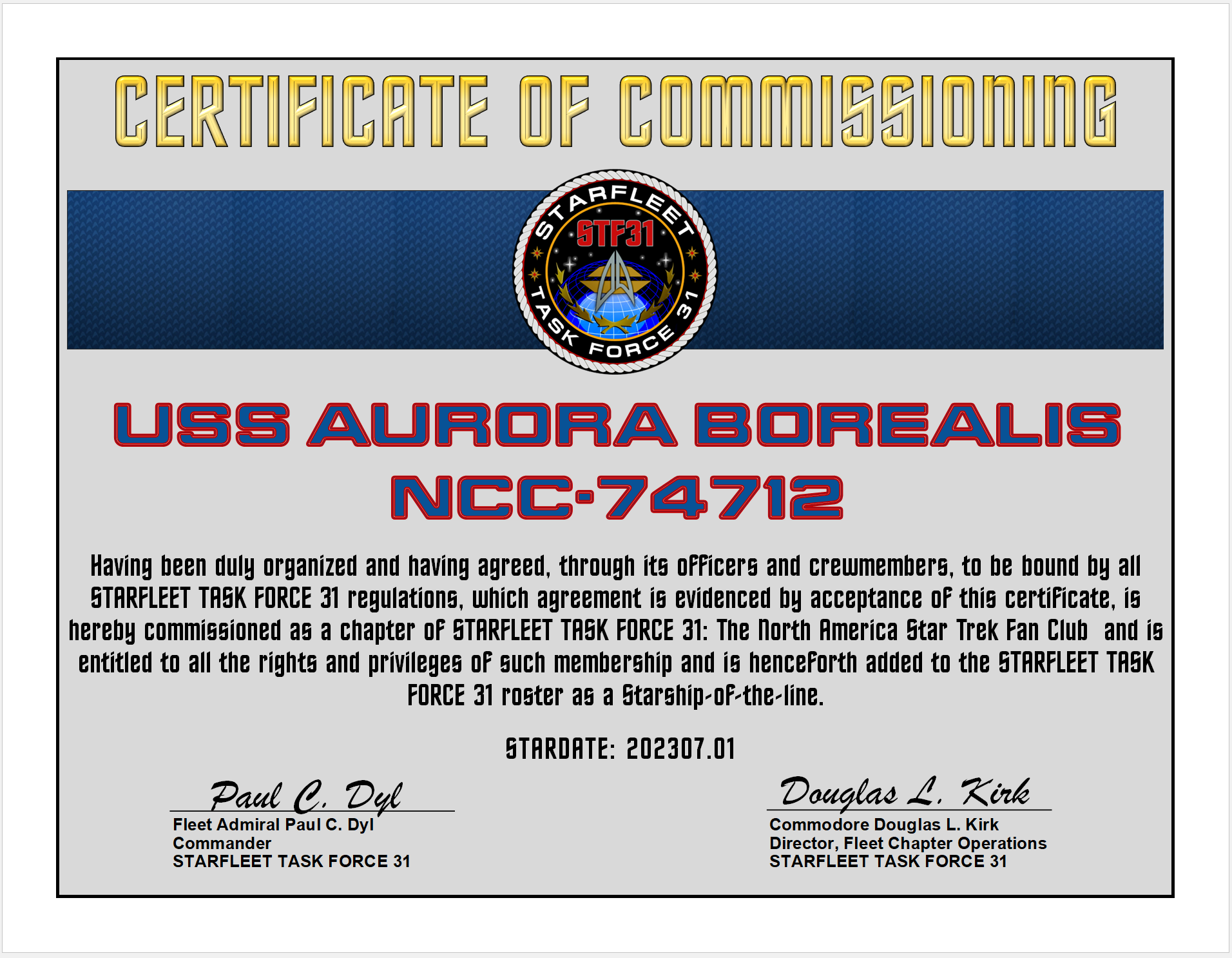 Captain’s Log- USS Aurora Borealis | Taskforce31